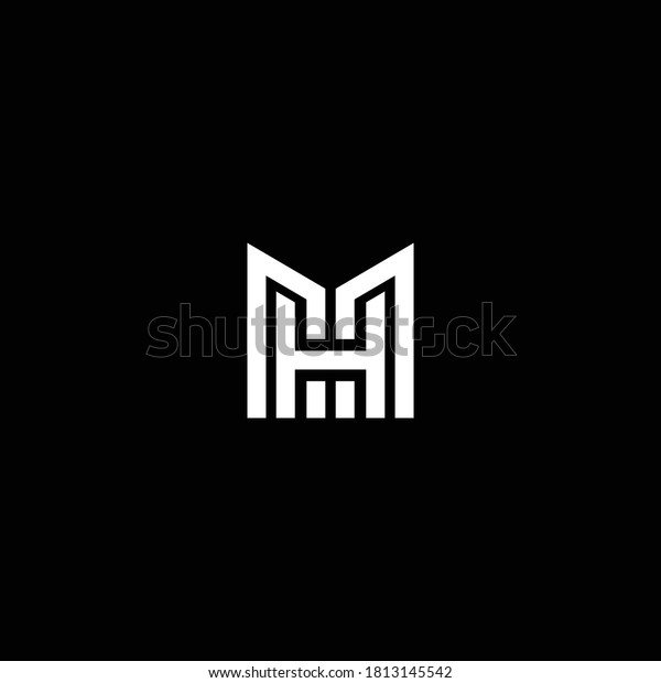 Letter Mh Logo Design Simple Negative Stock Vector (Royalty Free ...