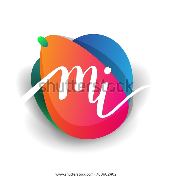 Letter Mi Logo Colorful Splash Background Stock Vector (Royalty Free ...