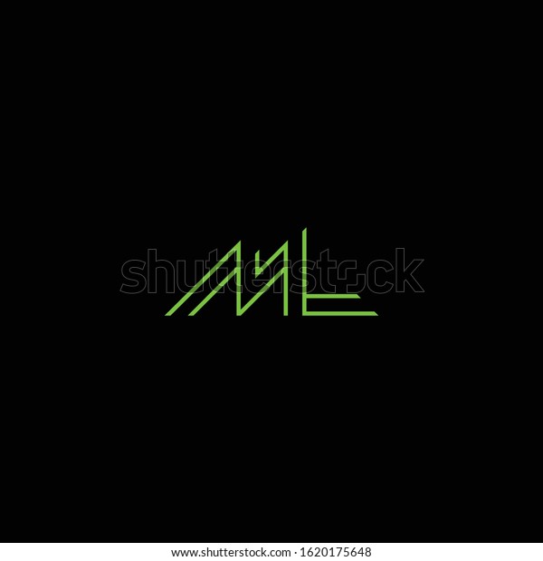 Letter Ml Abstract Line Art Outline Stock Vector (Royalty Free ...