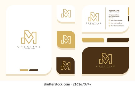 Letter Mm Logo Monogram Double M Stock Vector (Royalty Free) 2161673747 ...