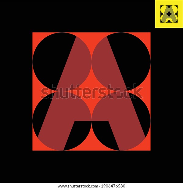Letter Monogram Logo Design Bauhaus Art Stock Vector (Royalty Free ...