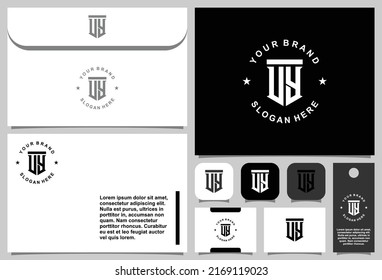 Letter Monogram Logo Design Stationery Template Stock Vector (Royalty ...