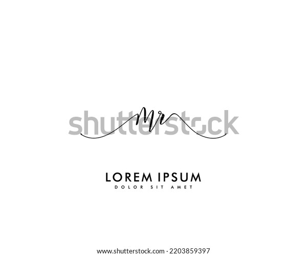 Letter Mr Initial Handwriting Logo Signature Stock Vector (Royalty Free ...