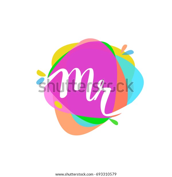 Letter Mr Logo Colorful Splash Background Stock Vector (Royalty Free ...