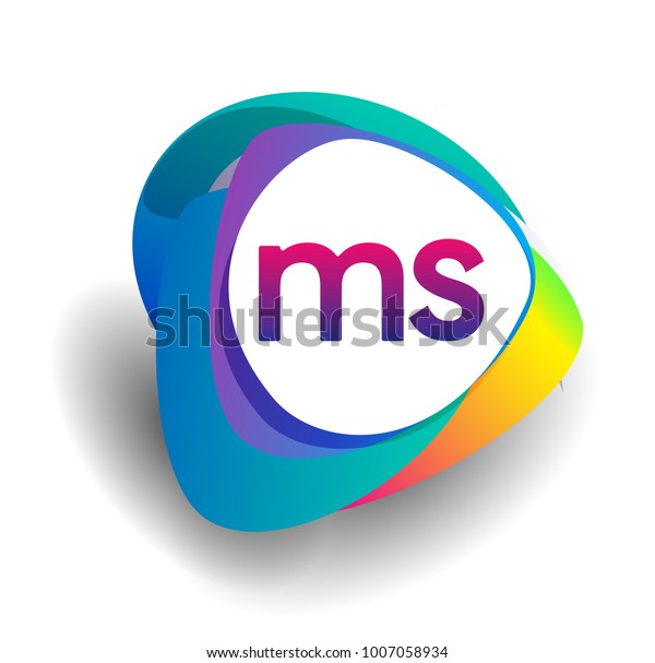 Letter Ms Logo Colorful Splash Background Stock Vector (Royalty Free ...