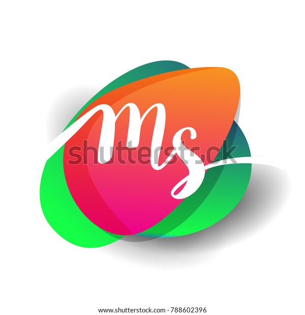 Letter Ms Logo Colorful Splash Background Stock Vector (Royalty Free ...