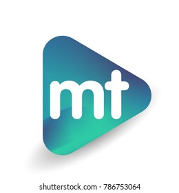 Letter Mt Logo Triangle Shape Colorful Stock Vector (Royalty Free ...