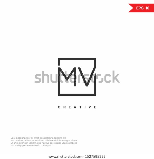 Letter Mv Line Modern Logo Icon Stock Vector (Royalty Free) 1527585338