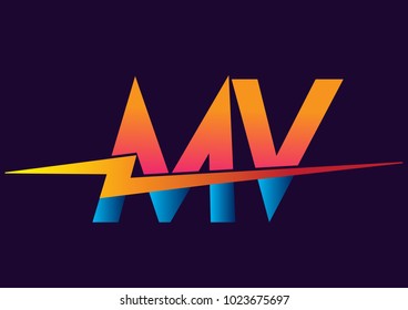 Letter Mm Logo Lightning Icon Letter Stock Vector (Royalty Free) 1023675322
