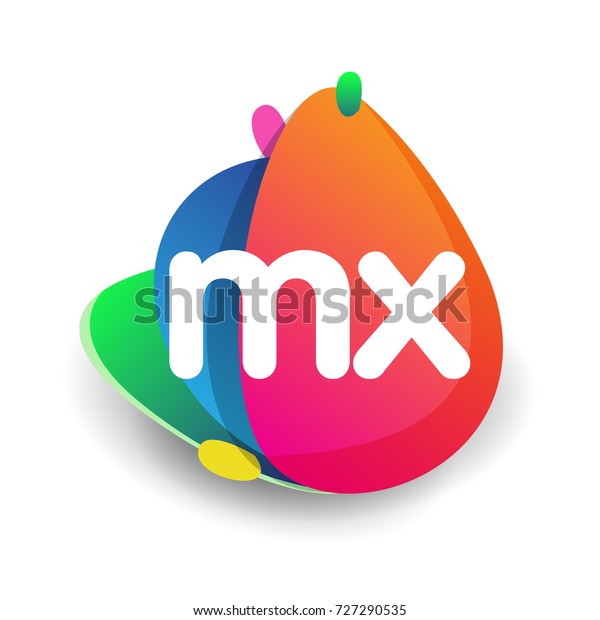 Letter Mx Logo Colorful Splash Background Stock Vector (Royalty Free ...