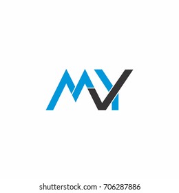 Letter My Check Symbol Vector: vector de stock (libre de regalías ...