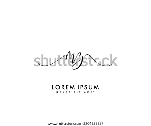Letter Mz Initial Handwriting Logo Signature Stock Vector (Royalty Free ...