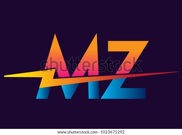 Letter Mz Logo Lightning Icon Letter Stock Vector (Royalty Free) 1023675292
