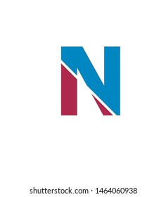 Letter N Blue Red Stock Vector (Royalty Free) 1464060938 | Shutterstock