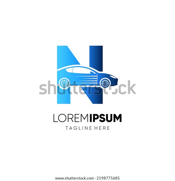 Letter N Car Logo Design Vector Stock Vector (Royalty Free) 2198775685 ...
