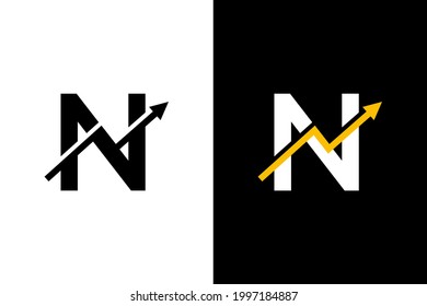 Letter N Chart Arrow Concept Very Stock Vector (Royalty Free ...