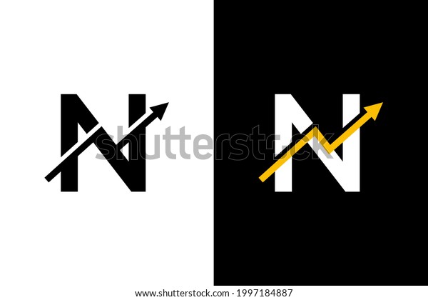 Letter N Chart Arrow Concept Very Stock Vector (Royalty Free ...