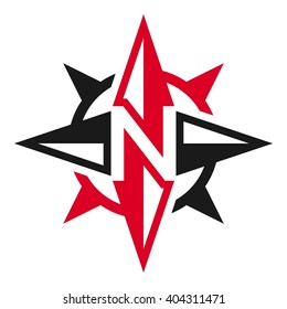 Letter N Compass Logo Vector Stock Vector (Royalty Free) 404311471 ...
