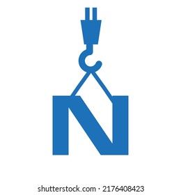 Letter N Construction Logo Template Construction Stock Vector (Royalty ...