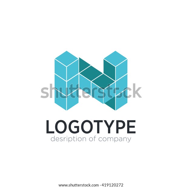 Letter N Cube Figure Logo Icon Stock Vector (Royalty Free) 419120272 ...