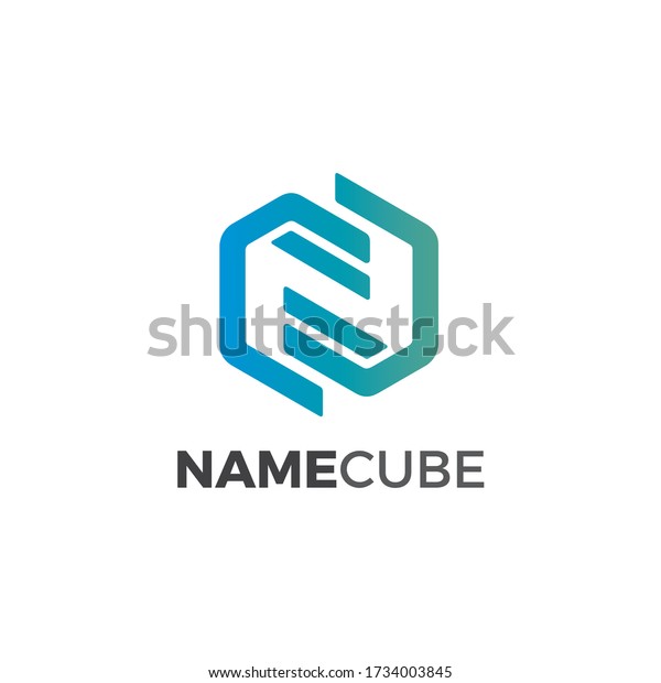 Letter N Cube Logo Design Stock Vector (Royalty Free) 1734003845 ...