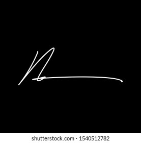 Letter N Cursive Initial Signature Handwriting Stock Vector (Royalty ...