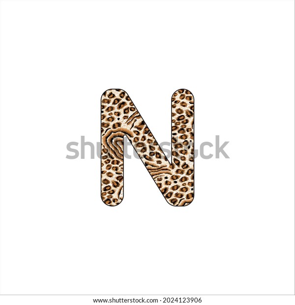Letter N Leopard Letter Icon Wild Stock Vector (Royalty Free ...