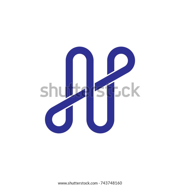 Letter N Line Art Dimensional Logo Stock Vector (Royalty Free ...