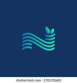 Letter N Line Logo Template Leaf Stock Vector (Royalty Free) 1701705601 ...