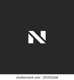 Letter N Logo Black White Style Stock Vector (Royalty Free) 291925268 ...