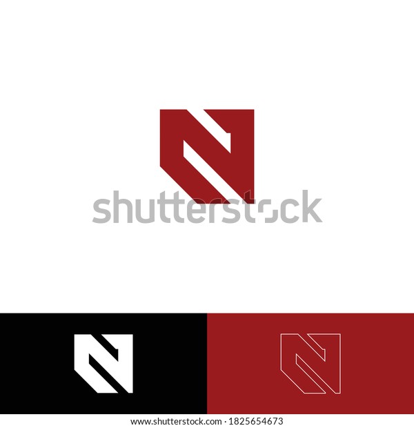 Letter N Logo Red Black Stock Vector (Royalty Free) 1825654673 ...
