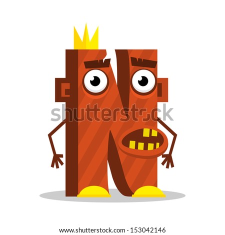 Letter N Monster Vector Illustration Stock Vector (Royalty Free ...