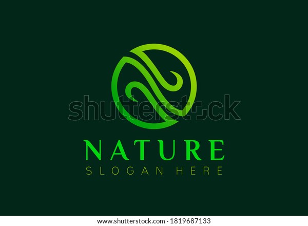 Letter N Nature Leaf Logo Design Stock Vector (Royalty Free) 1819687133 ...