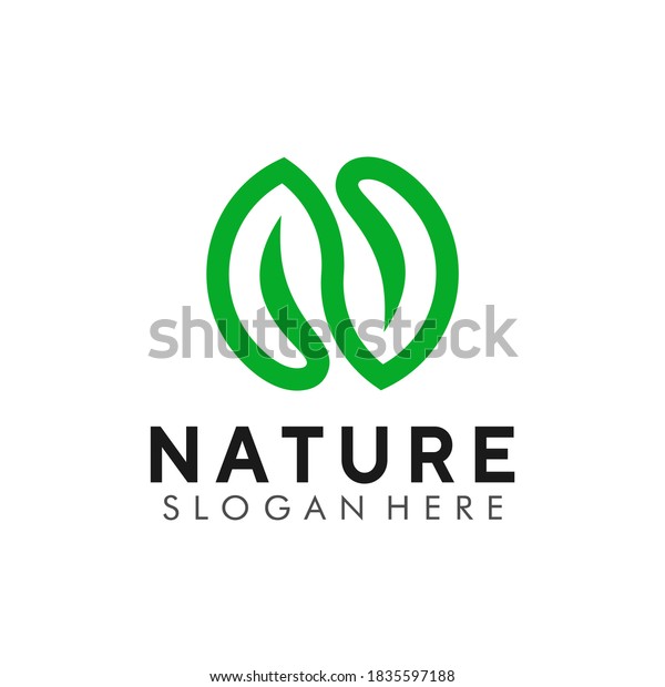 Letter N Nature Leaf Monogram Logo Stock Vector (Royalty Free) 1835597188
