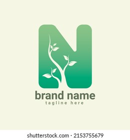 Letter N Nature Logo Vector Design Stock Vector (Royalty Free ...