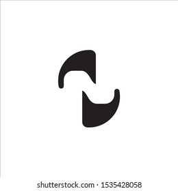 Letter N Negative Space Logo Design: vector de stock (libre de regalías ...
