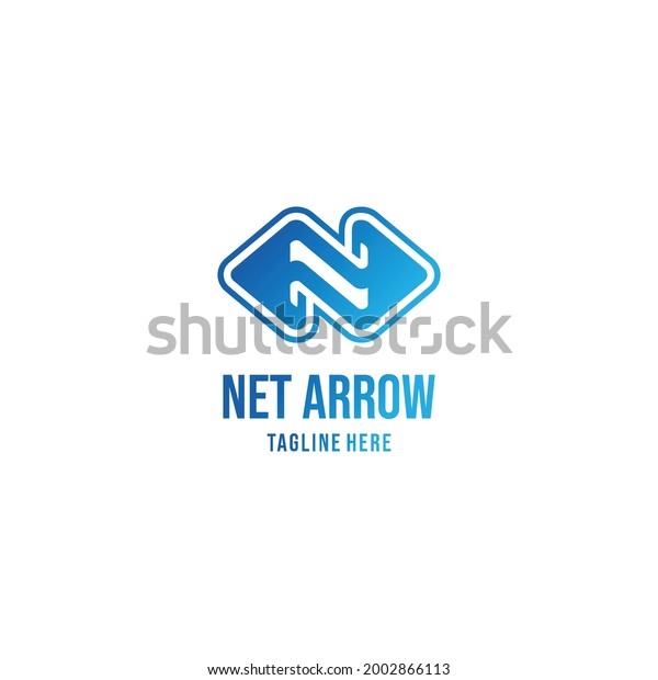 Letter N Net Arrow Logo Design Stock Vector (Royalty Free) 2002866113 ...