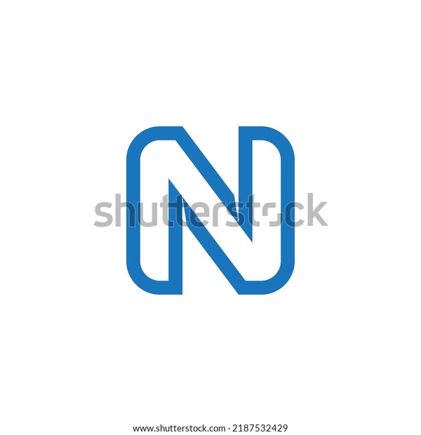 Letter N Outline Simple Geometric Motion Stock Vector (Royalty Free ...