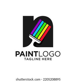 Letter N Paint Logo Design Template Stock Vector (Royalty Free ...
