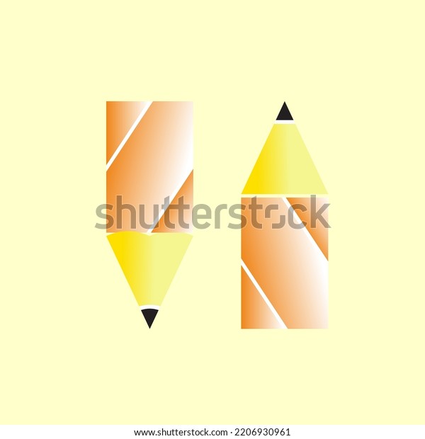 Letter N Pencil Logo Vector Illustration Stock Vector (Royalty Free ...