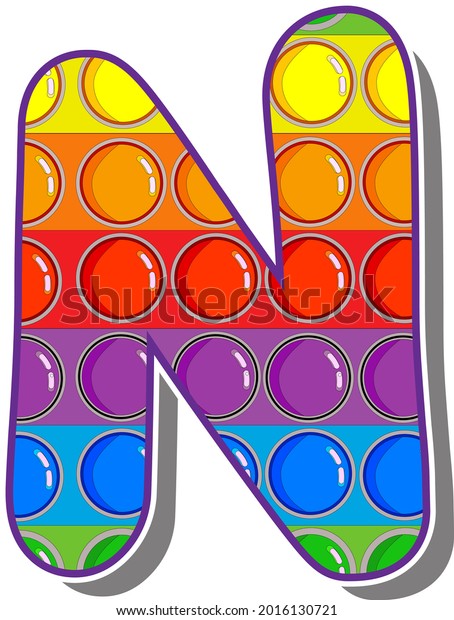 Letter N Rainbow Colored Letters Form Stock Vector (Royalty Free ...