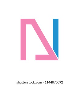 Letter N Simple Geometric Line Logo Stock Vector (Royalty Free ...
