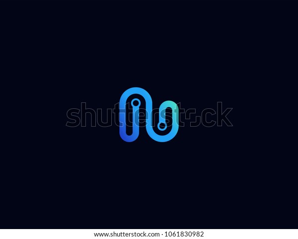 Letter N Tech Logo Design Template Stock Vector (Royalty Free ...