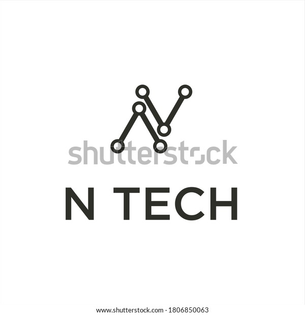 Letter N Tech Logo Design Template Stock Vector (Royalty Free ...