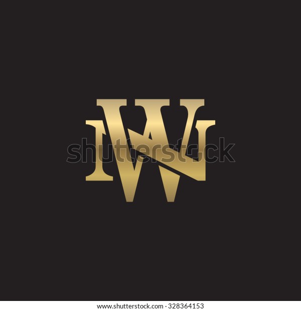 Letter N W Monogram Golden Logo Stock Vector (Royalty Free) 328364153 ...