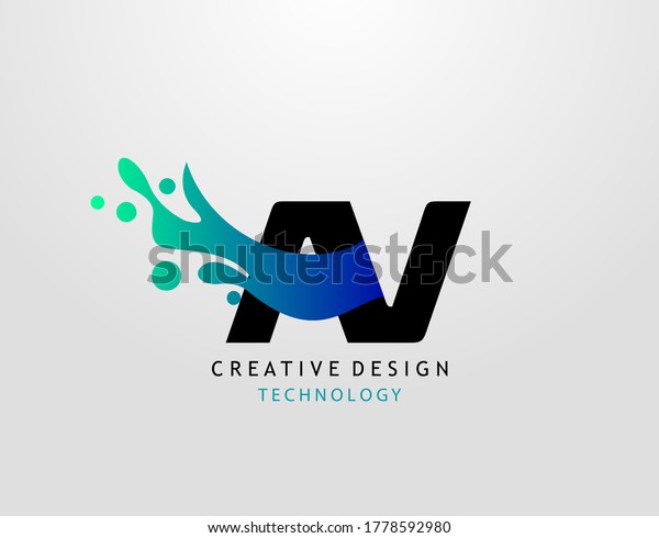 Letter N Water Splash Logo Modern Stock Vector (Royalty Free ...