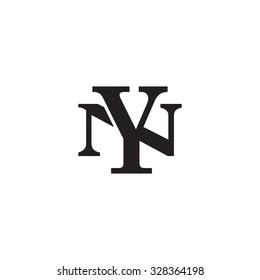 Letter N Y Monogram Golden Logo Stock Vector (Royalty Free) 328364165