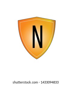 Letter N Yellow Background Stock Vector (Royalty Free) 1433094833 ...