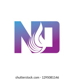 Letter Nb Design Combination Fire Logos Stock Vector (Royalty Free ...
