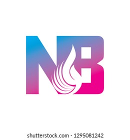 Letter Nb Design Combination Fire Logos Stock Vector (Royalty Free ...